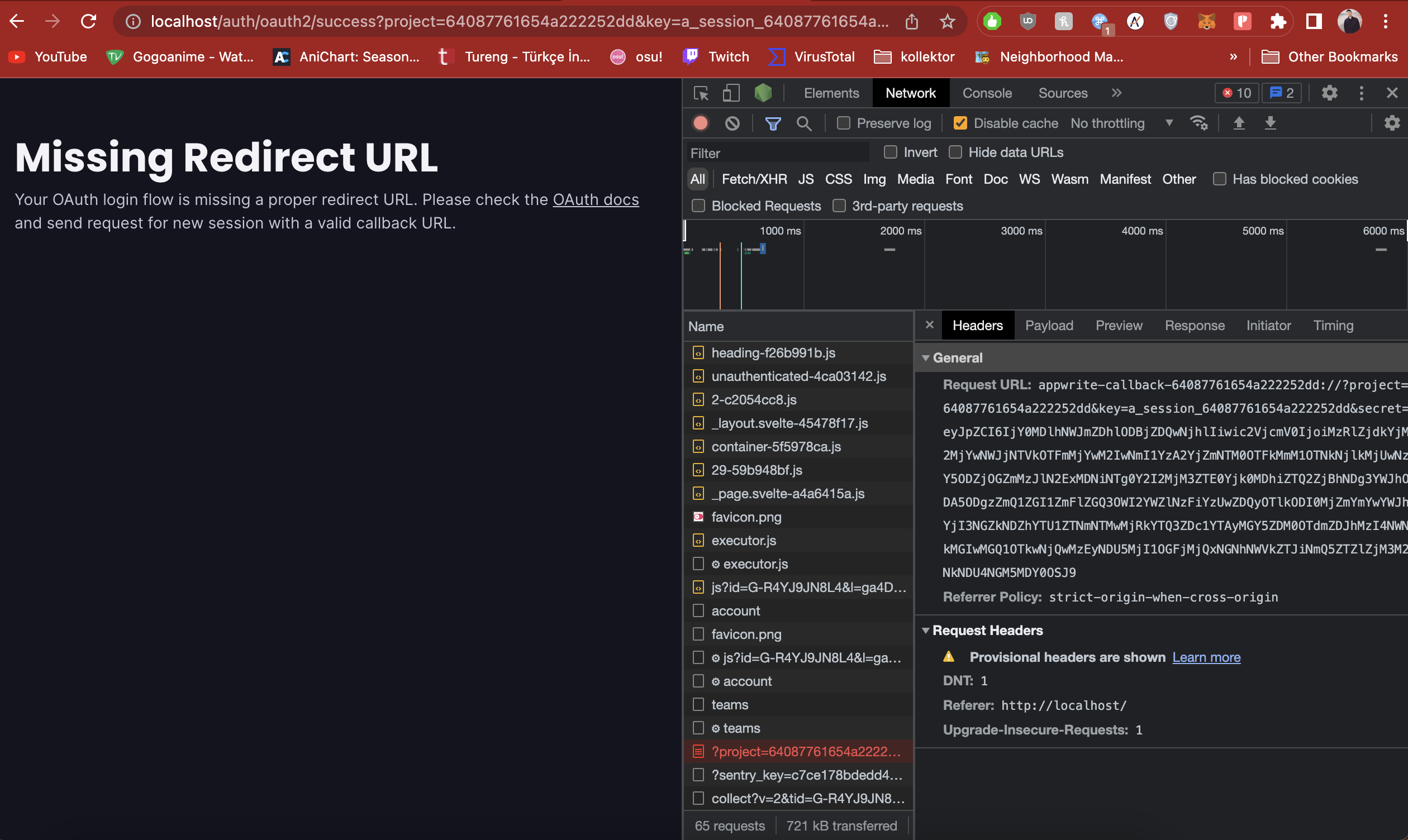 🐛 Bug Report: createMagicURLSession without url in mobile · Issue #5128 · appwrite/appwrite · GitHub