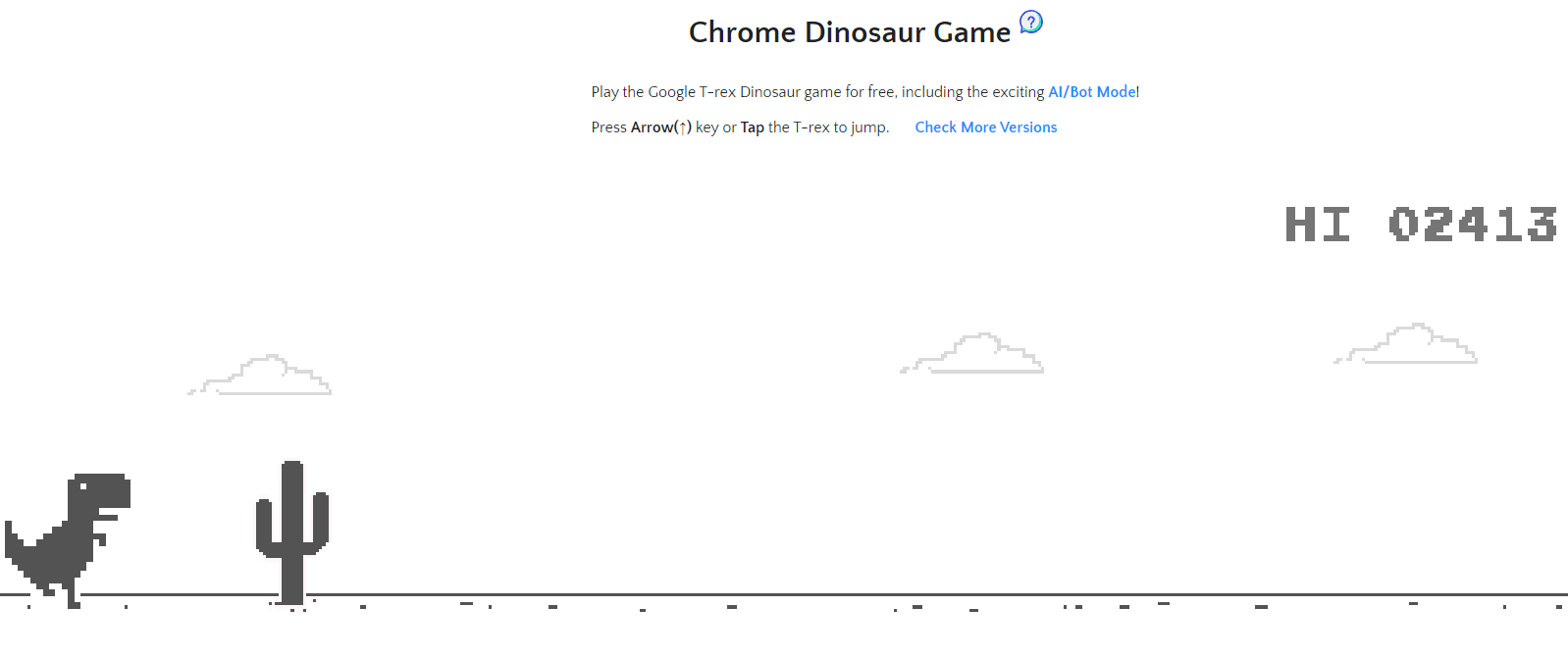 GitHub - simomura95/dinosaur-google-game-bot: Bot for automating google dinosaur game