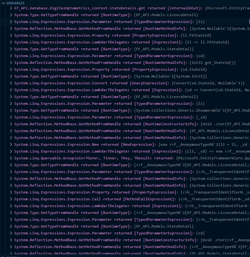 Locals window can be crowded with return value items when stepping over complex statements ...