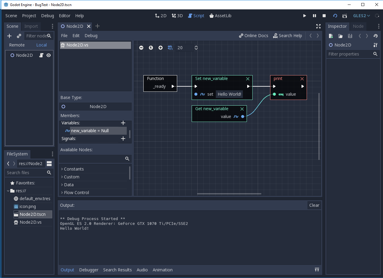 VariableSet Defaults to Nil in visual scripts · Issue #19609 · godotengine/godot · GitHub