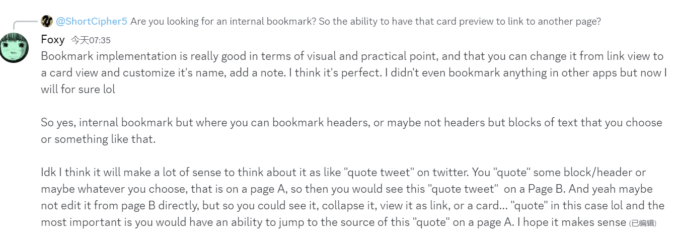 request for similar to quote twitter feature · Issue #73 · toeverything/AFFiNE-Community · GitHub