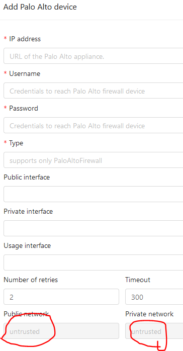 In Cloudstack 4 18 I Can T Choose Any Trust Or Untrust In Paloalto Service Offering · Issue