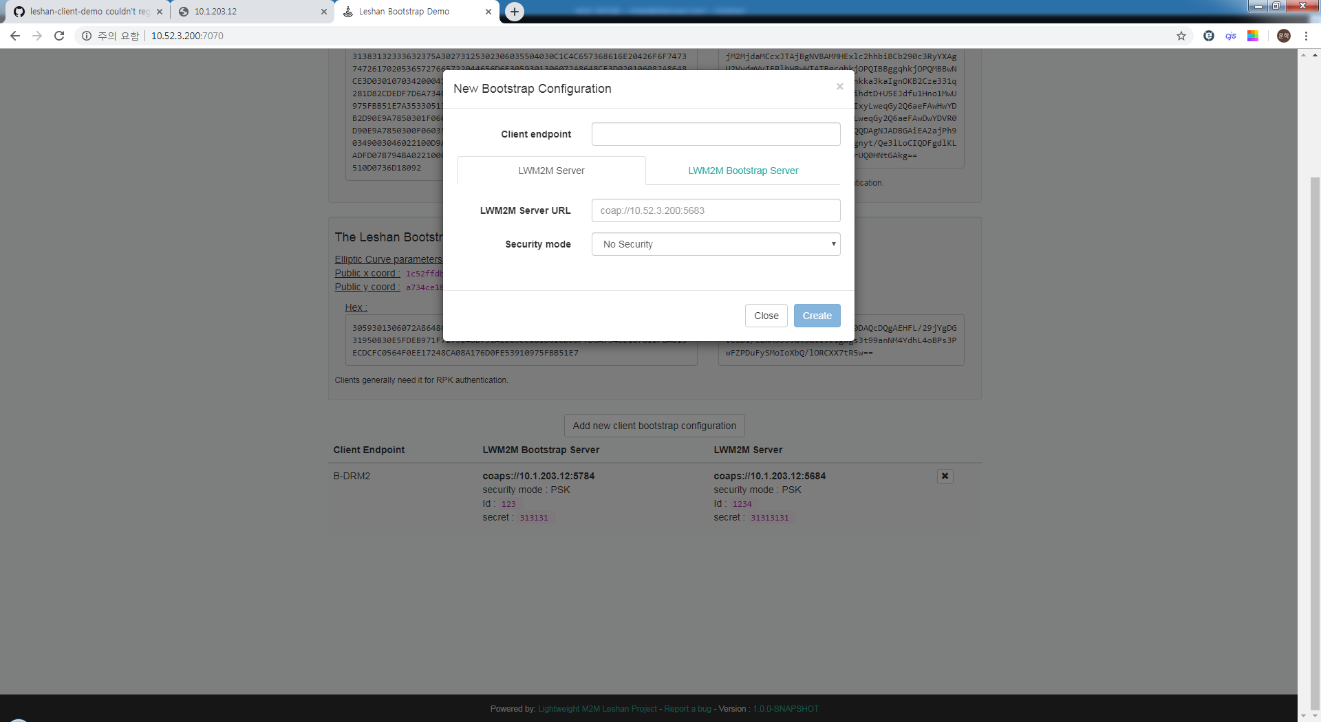 The URLs of bootstrap server and lwm2m server are unmodifiable and fixed as one. · Issue #691 ...