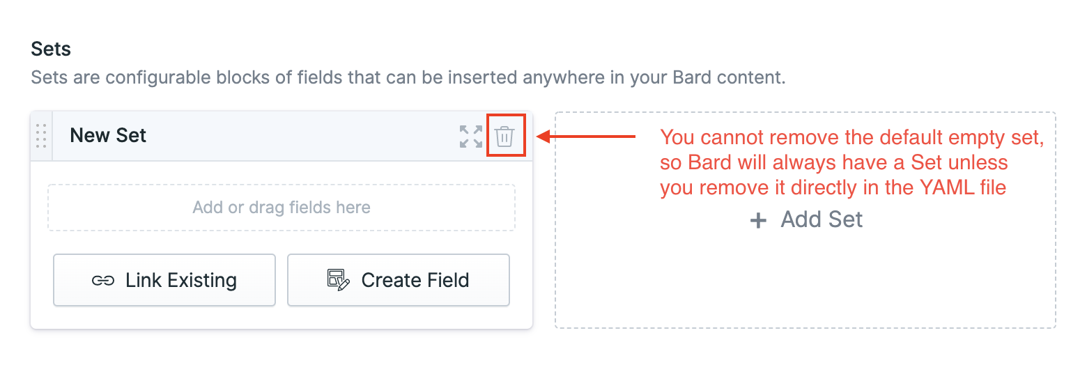 Allow using Bard without Sets (from the CP) · Issue #2171 · statamic/cms · GitHub