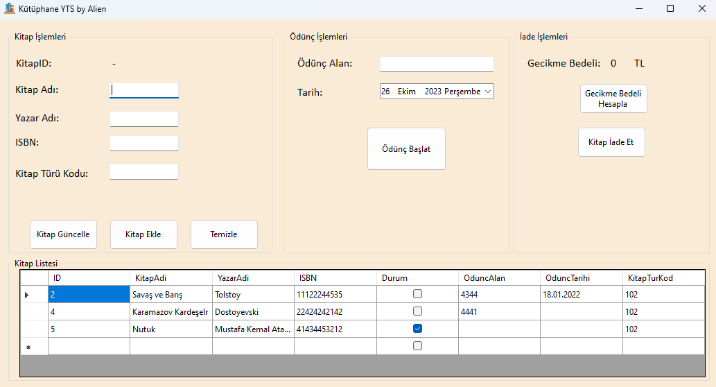 GitHub - kaanthealien/Kutuphane-Yonetim-Sistemi: Kütüphane YTS