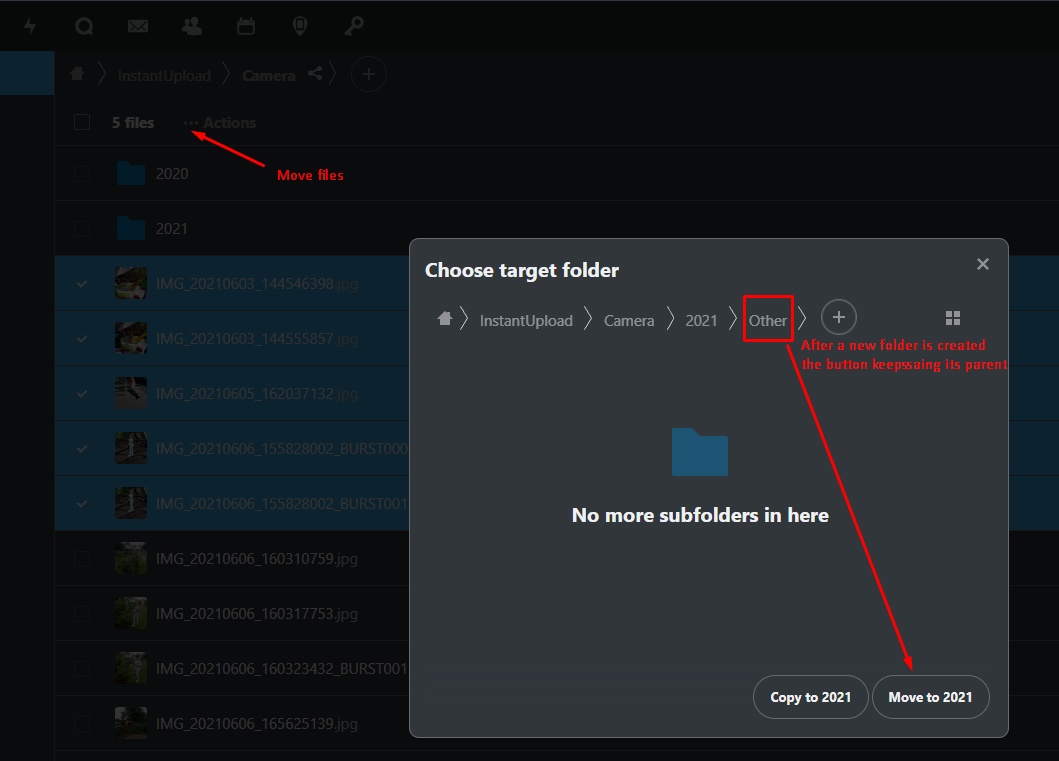 When moving files a new created folder is not selected · Issue #343 · nextcloud-libraries ...