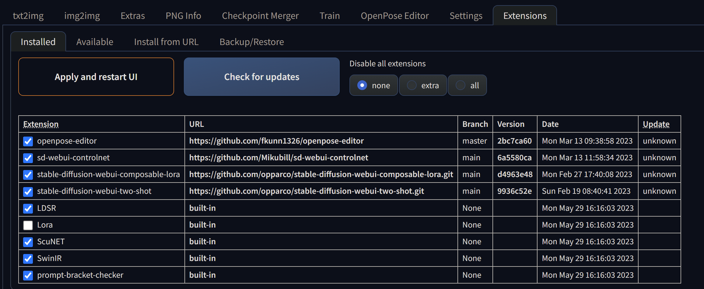 [Bug]: "Setting" tab shows loading symbol · Issue #8891 · AUTOMATIC1111/stable-diffusion-webui ...