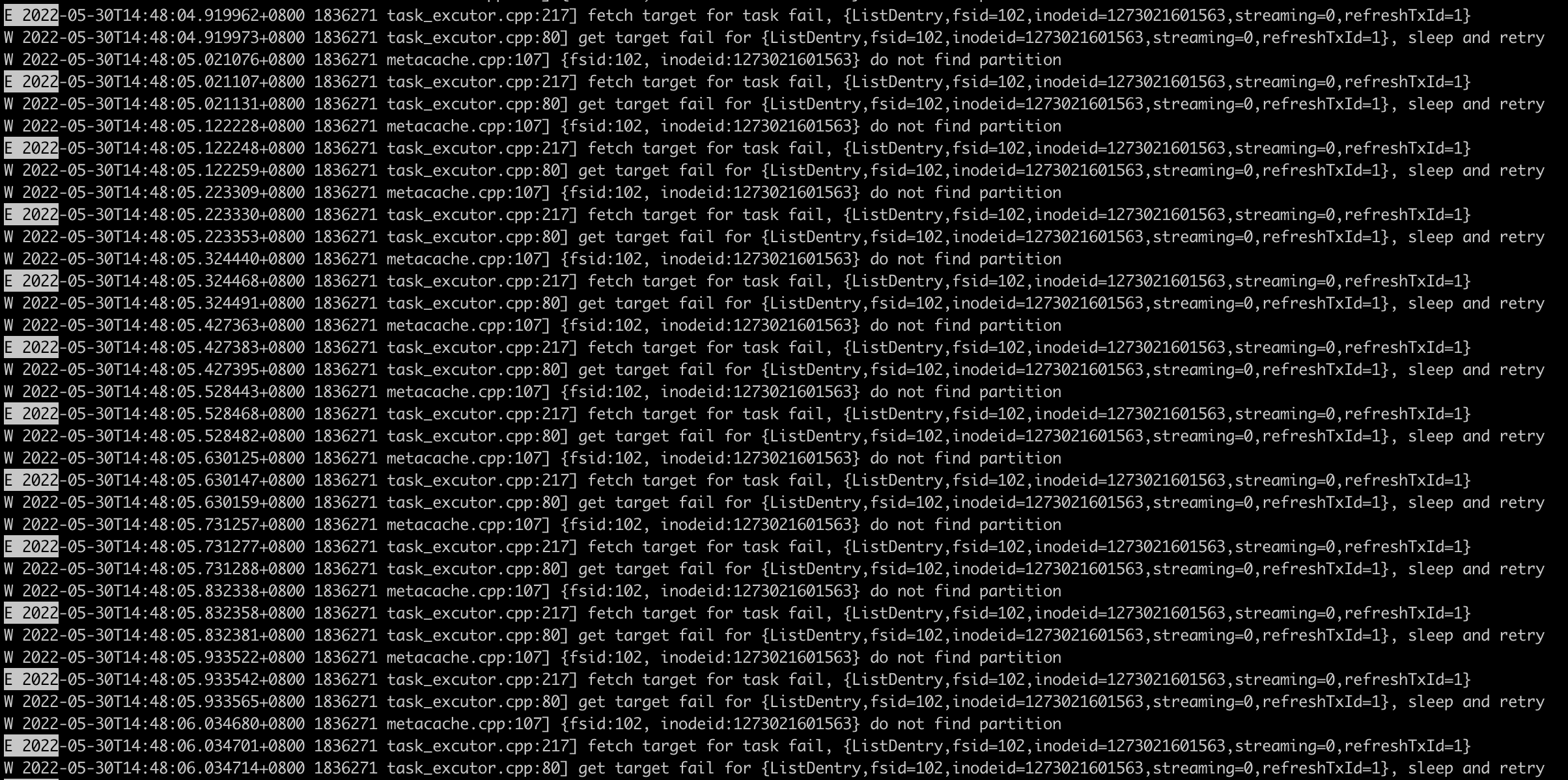Get partition failed by inodeId in metacache · Issue #1521 · opencurve/curve · GitHub