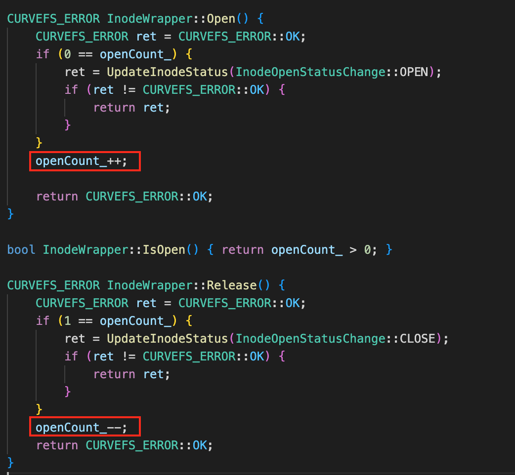 The openCount may miss when eliminated from icache and overflow when release after reload ...