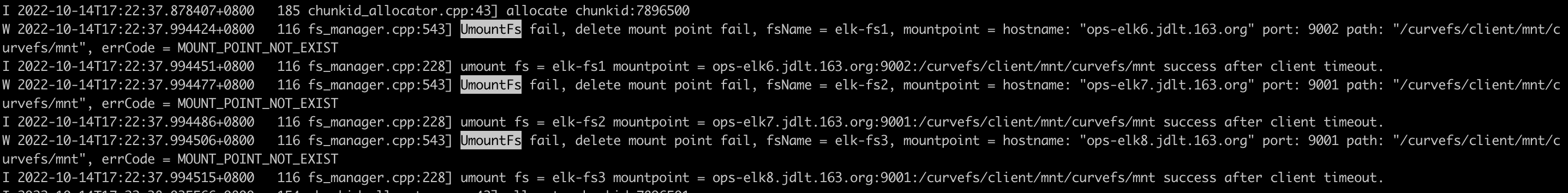umountfs failed: mountpoint not exist but can list out · Issue #1981 · opencurve/curve · GitHub