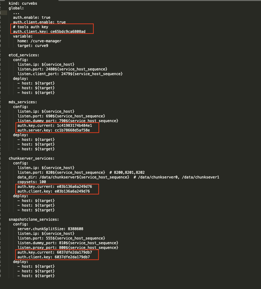Support distribution auth key to service · Issue #263 · opencurve/curveadm · GitHub