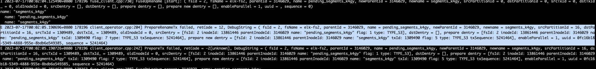 [curvefs] Preparerenametx Retry Request Failed With Same Sequence Number · Issue 2633