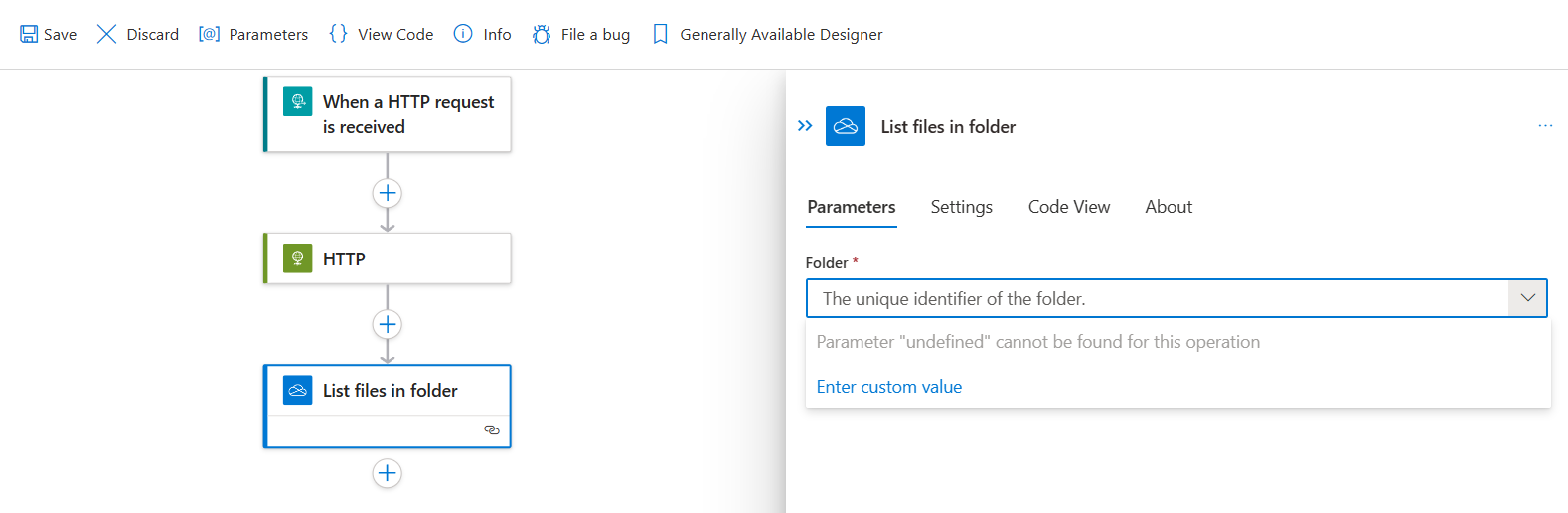Folder picker connectors produce error [Parameter "undefined" cannot be found] · Issue #1853 ...