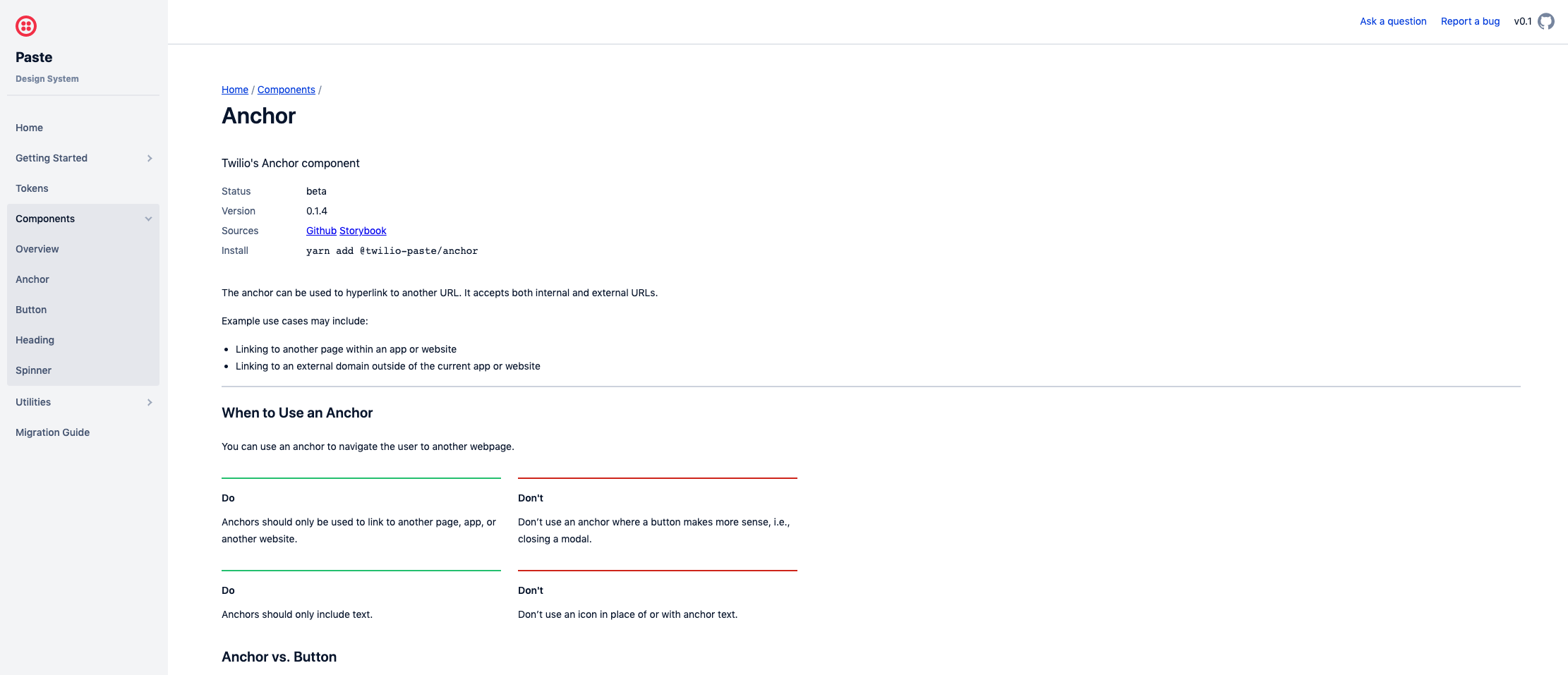 Button component page needs the content wrapper · Issue #69 · twilio-labs/paste · GitHub