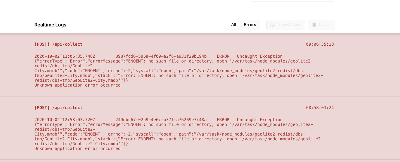 Error 502: API Collect · Issue #260 · umami-software/umami · GitHub