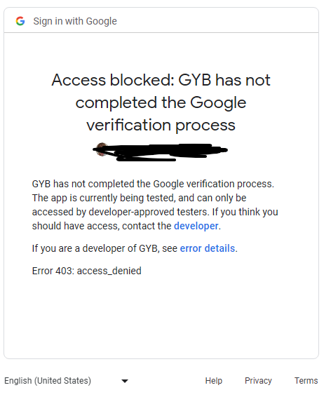 Just tried setting this up and I'm getting Access blocked error ...