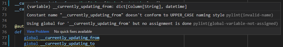 False Positive Global Variable Not Assigned And Invalid Name For