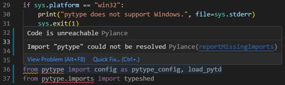 `reportMissingImports` raised in unreachable code behind platform check · Issue #6156 ...