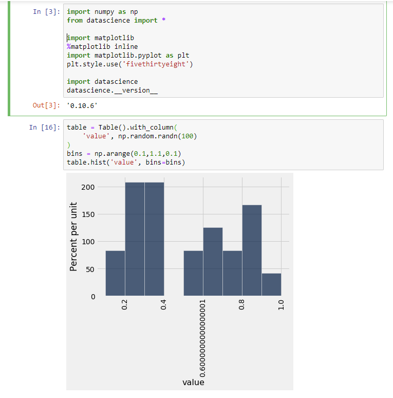 Table.hist with bins as np.arange does not follow pyplot's x-labels · Issue #347 · data-8 ...