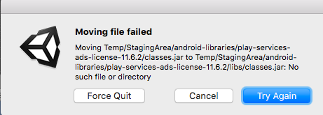 Trying to build a project, "Moving file failed" error happens. · Issue #2098 · playgameservices ...