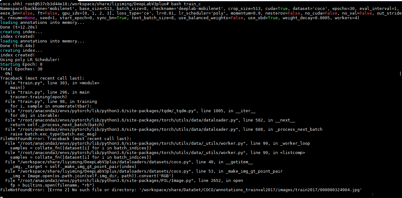 Error In Training Coco · Issue 90 · Jfzhang95pytorch Deeplab Xception