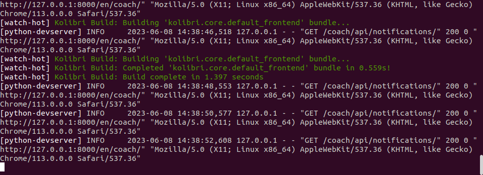 yarn linking KDS to Kolibri development server doesn't work when done after running the server ...