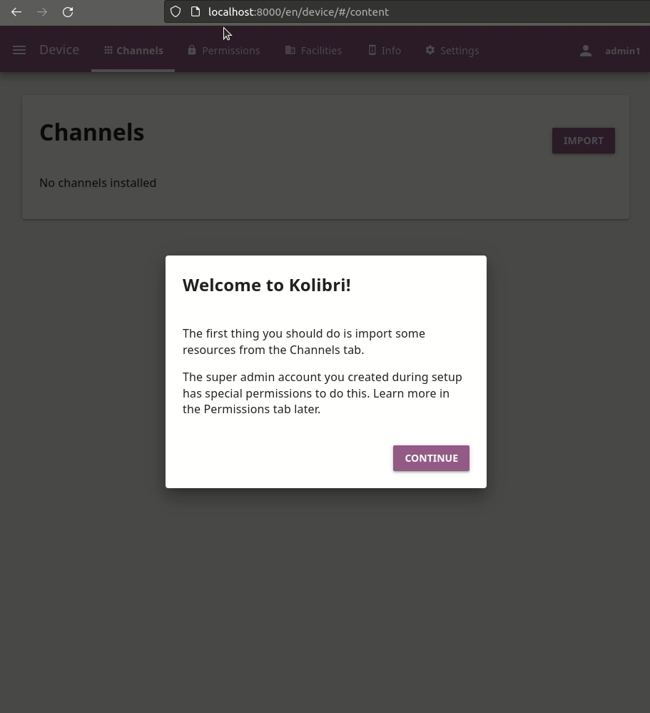 "Select a source" modal is not displayed after importing a facility in the setup wizard · Issue ...