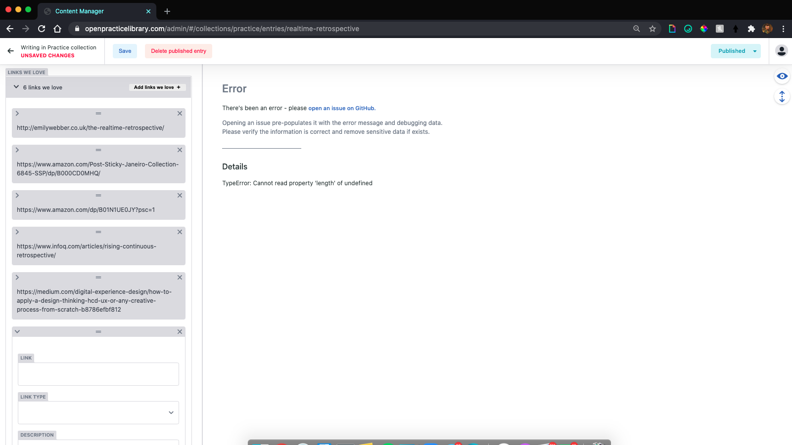 Bug: Clicking "Add a New Link" in Netlify errors out the preview screen · Issue #1334 ...