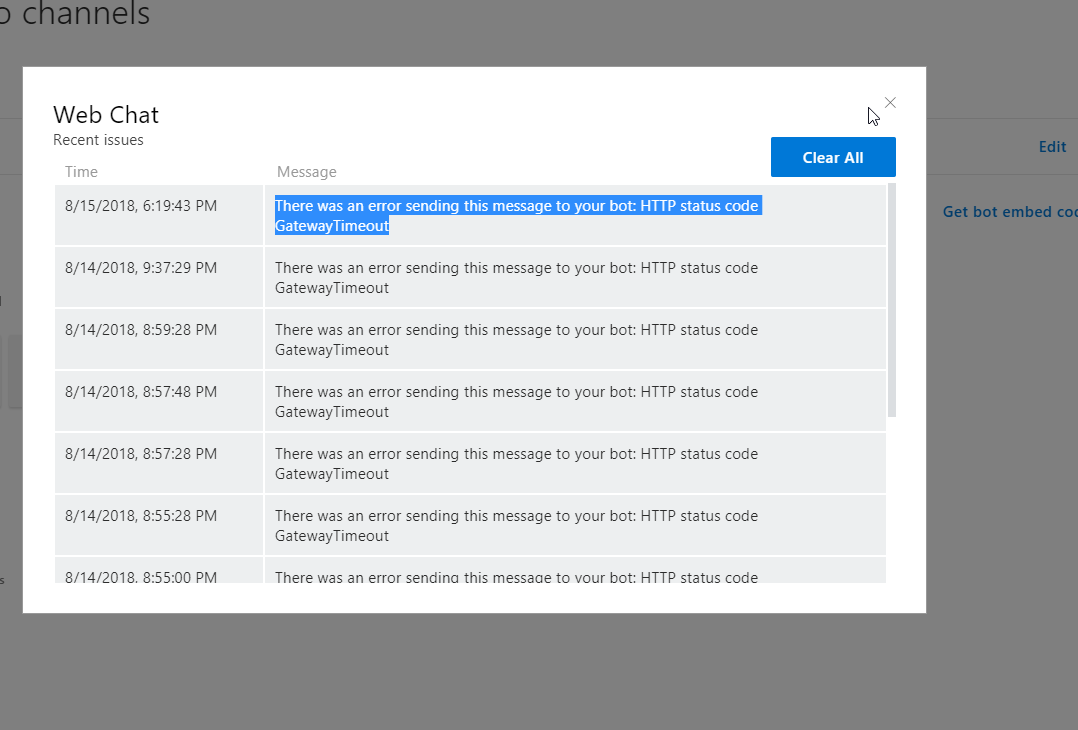 There was an error sending this message to your bot: HTTP status code GatewayTimeout · Issue ...