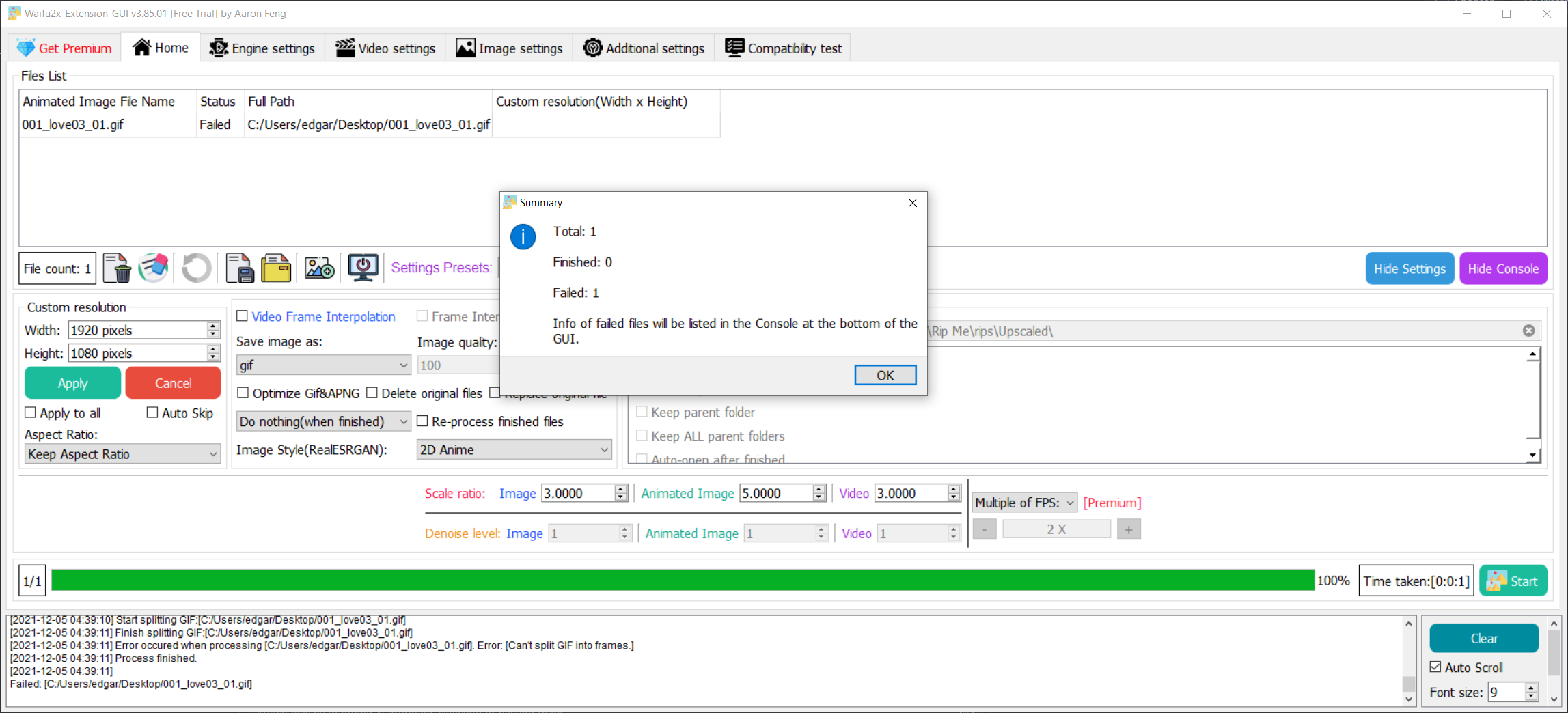 [BUG] GIF doesn't split and fails. · Issue #326 · AaronFeng753/Waifu2x-Extension-GUI · GitHub