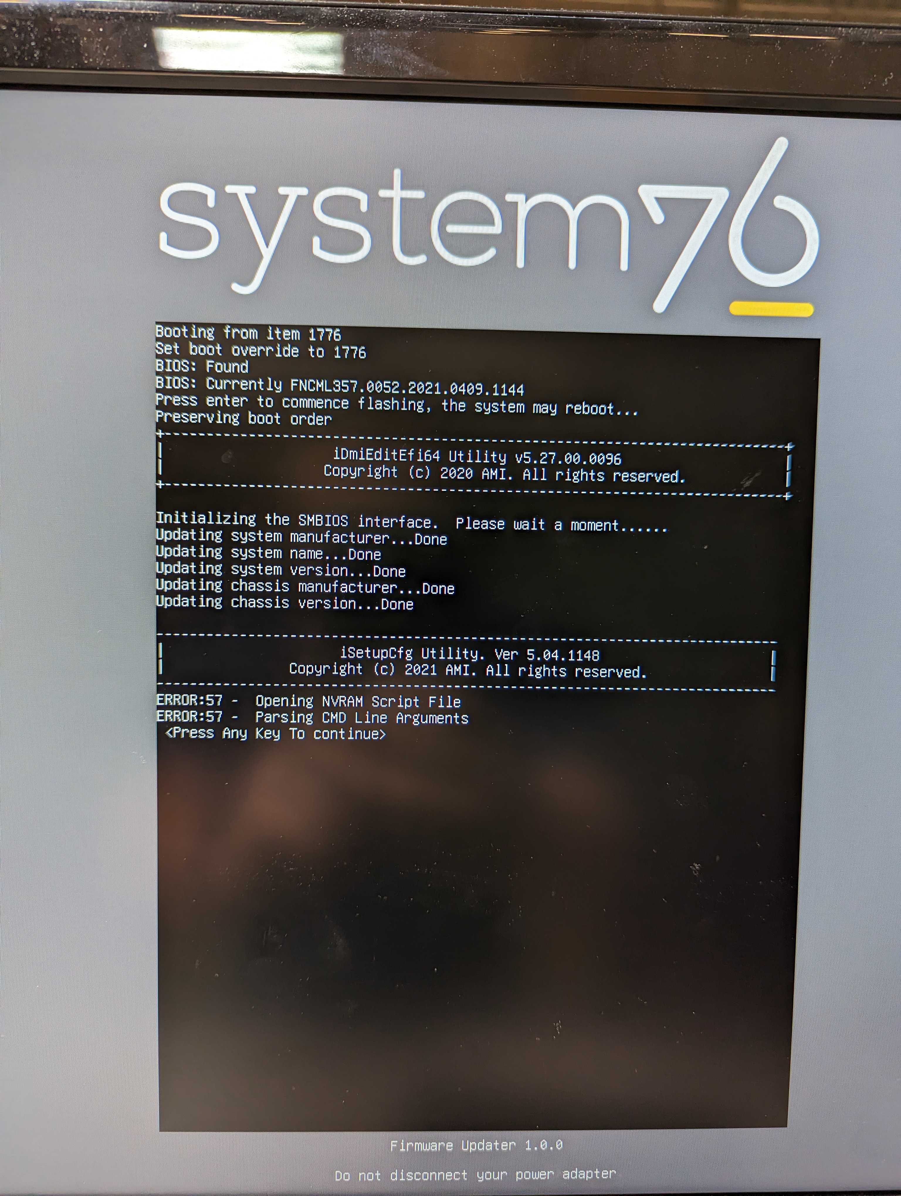 meer5: iSetupCfg error while flashing · Issue #77 · system76/firmware-update · GitHub