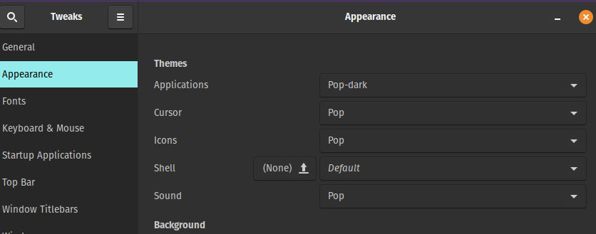Appearance -> Dark, do not change the color. · Issue #2807 · pop-os/pop · GitHub
