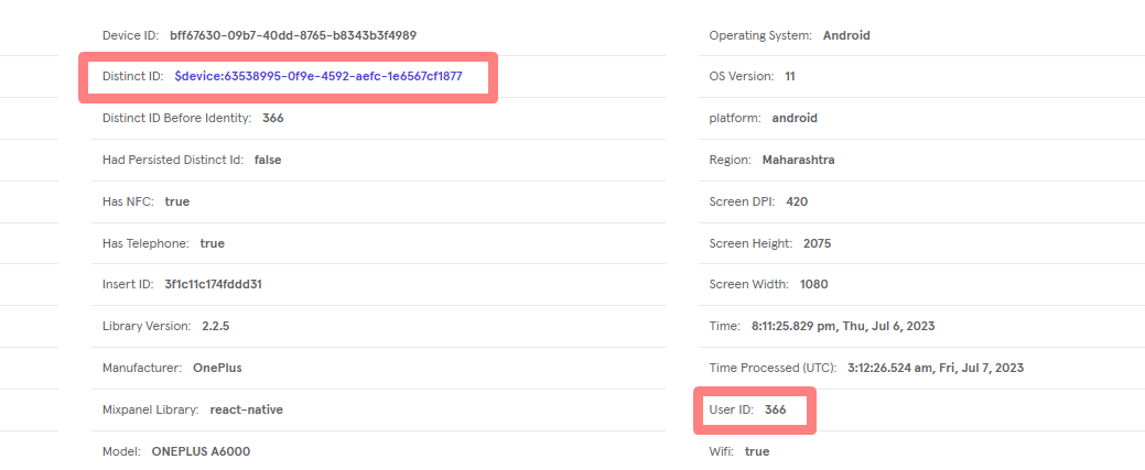 The Mixpanel Dashboard Shows A Different Distinct Id Than What I Passed In ` Identify