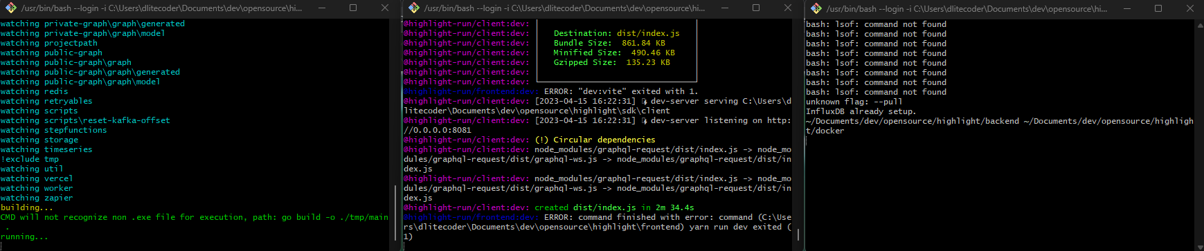 support docker dev on windows · Issue #5008 · highlight/highlight · GitHub
