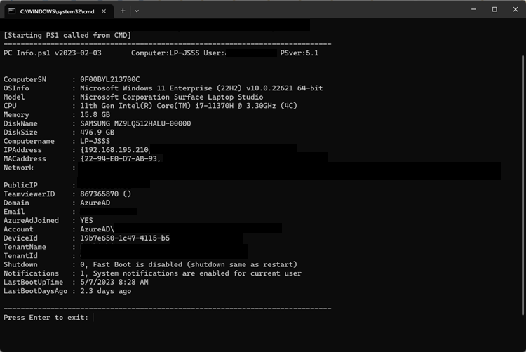 GitHub - ITAutomator/PCInfo: Shows useful info about the current PC and ...
