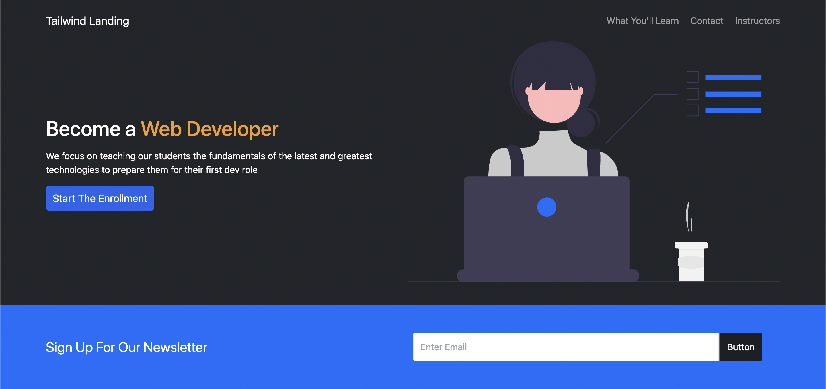 GitHub - saadsaleem187/tailwind-landing: Landing page developed in ...