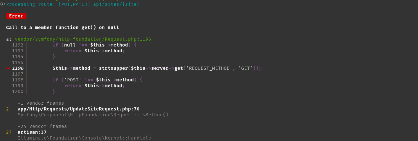 Can't generate doc with isMethod() and route() function calls in FormRequests · Issue #532 ...