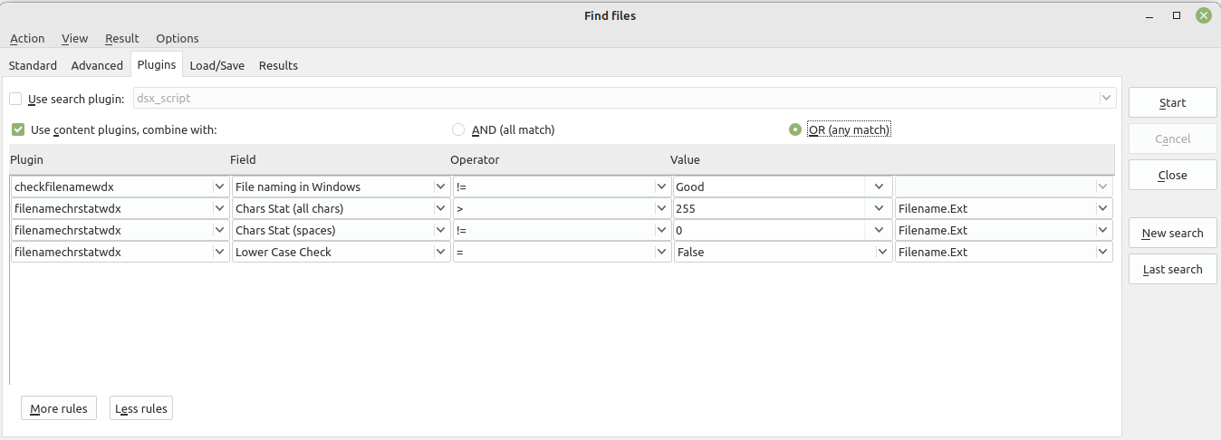 [Request for find files window] Save plugin operator in search ...
