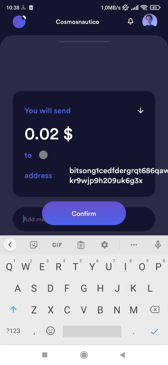 Send recap screen · Issue #63 · bitsongofficial/wallet-mobile · GitHub