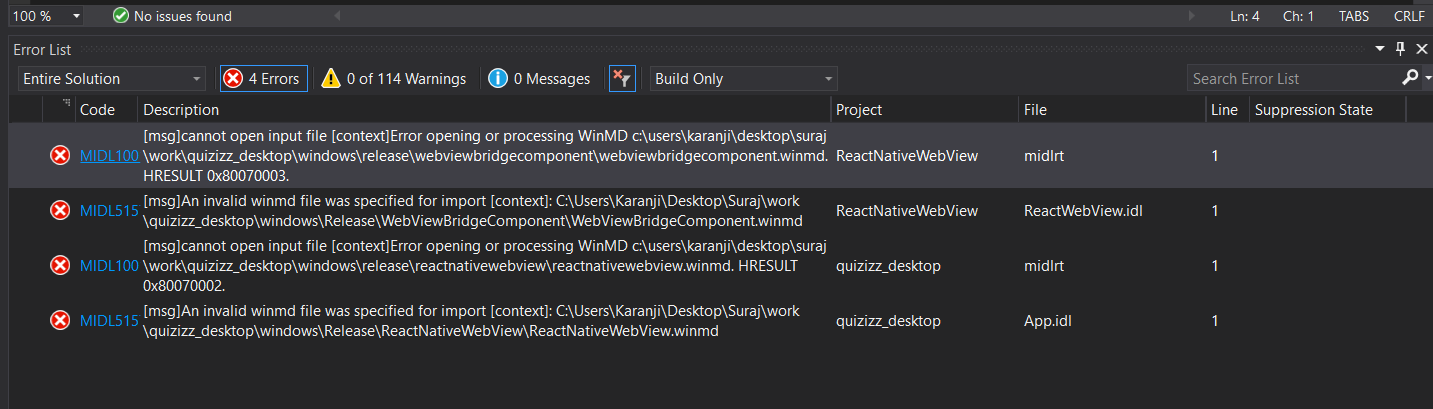 not able to create app packages for windows · Issue #2135 · react-native-webview/react-native ...