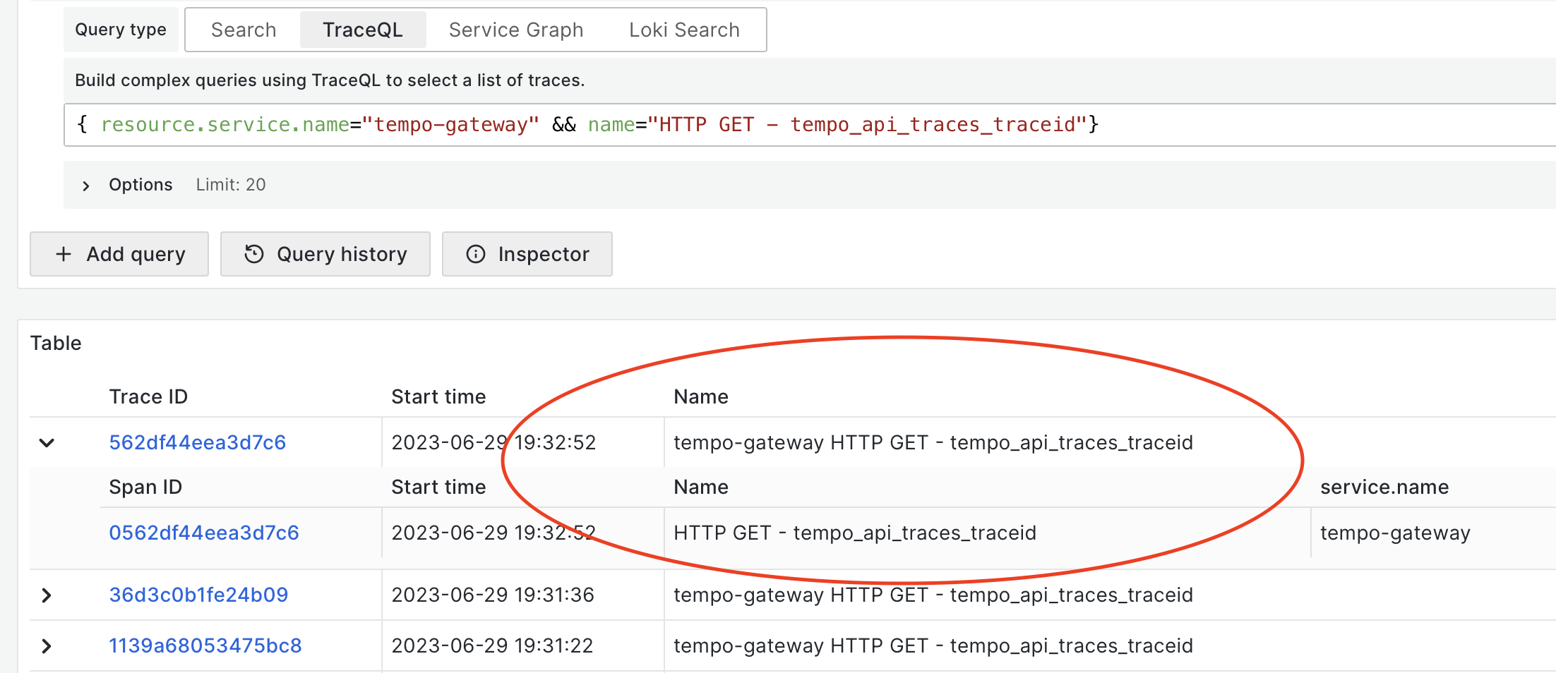 Tempo: The contents of the Name column in search results can be a little confusing · Issue ...