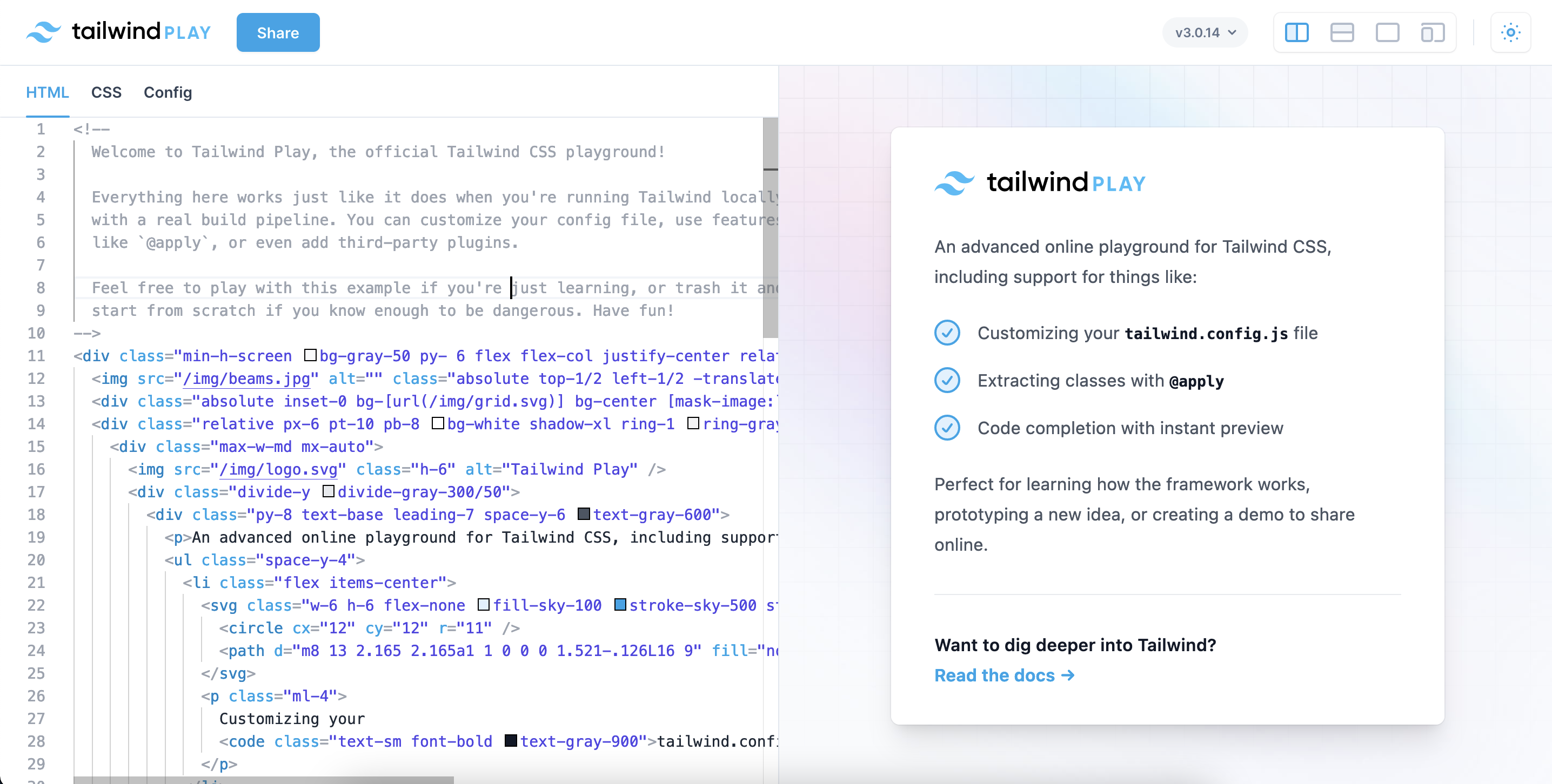 TailwindPlay Mobile Missing Share Button · Issue #7082 · tailwindlabs/tailwindcss · GitHub