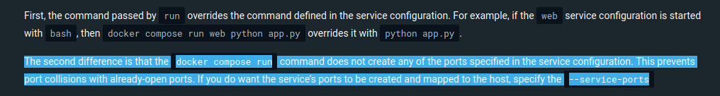 Docker Compose Run Exposes Ports Of Dependencies When Service Ports Is Not Set · Issue 10462