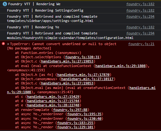 [BUG] Similar to #313 UI is messed up settings also don't open · Issue #354 · vigoren/foundryvtt ...