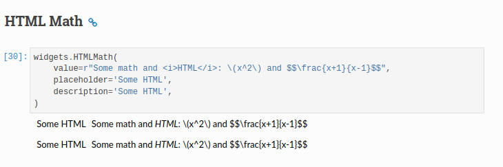 Examples Math Rendering Kaputt · Issue 3068 · Jupyter Widgetsipywidgets · Github