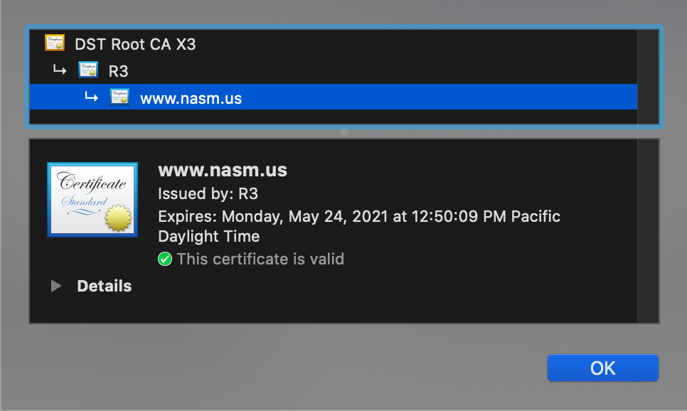 nasm.us has an expired certificate which is failing the bootstrap build · Issue #3182 · onivim ...