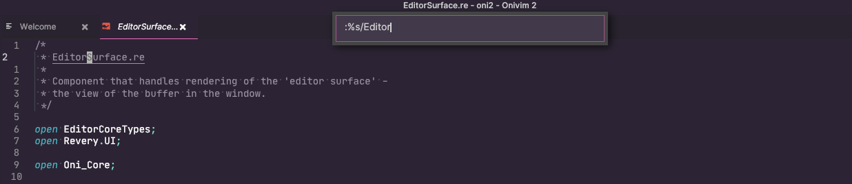 Command window popup hides big part of the file · Issue #1650 · onivim/oni2 · GitHub