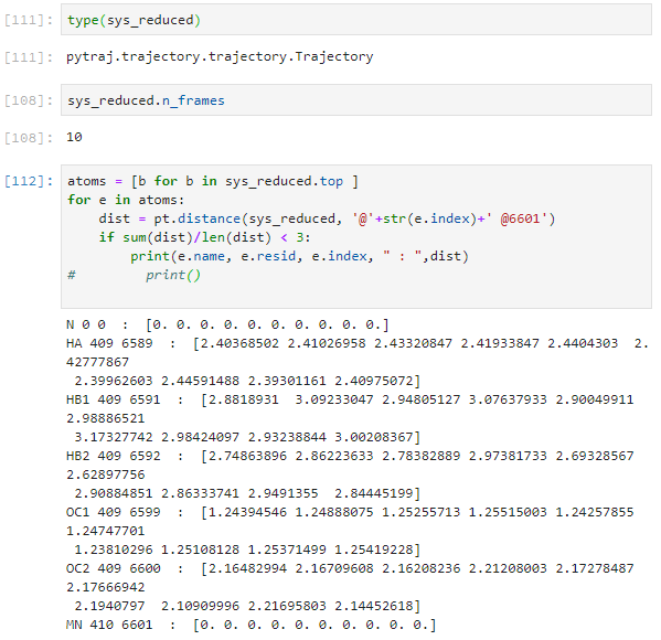 Distance between atoms in pytraj · Issue #1489 · Amber-MD/pytraj · GitHub