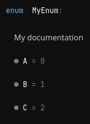 Generated documentation for single line enum duplicates the same ...