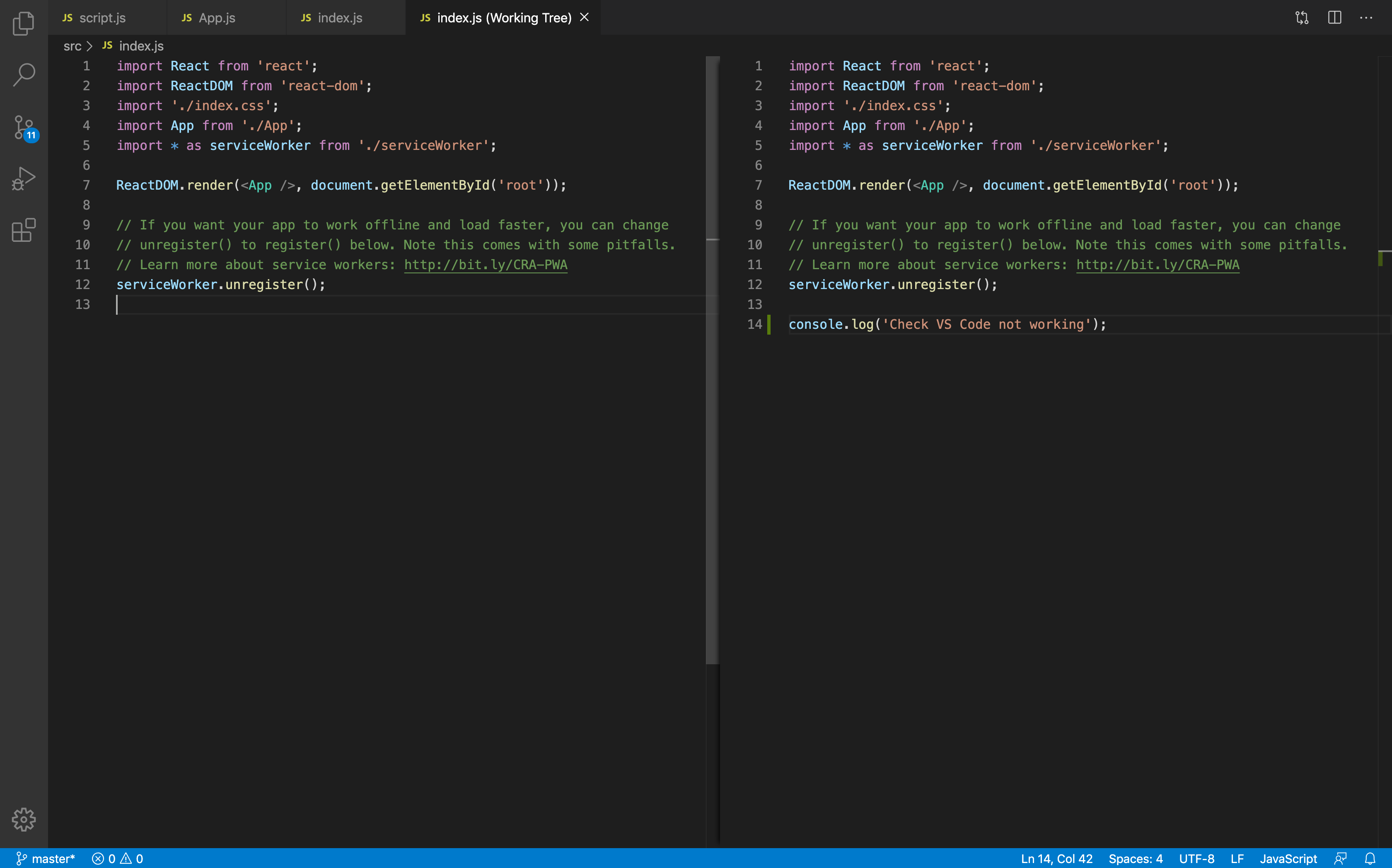 Diff editor not working when workbench.editorAssociations is configured · Issue #99520 ...